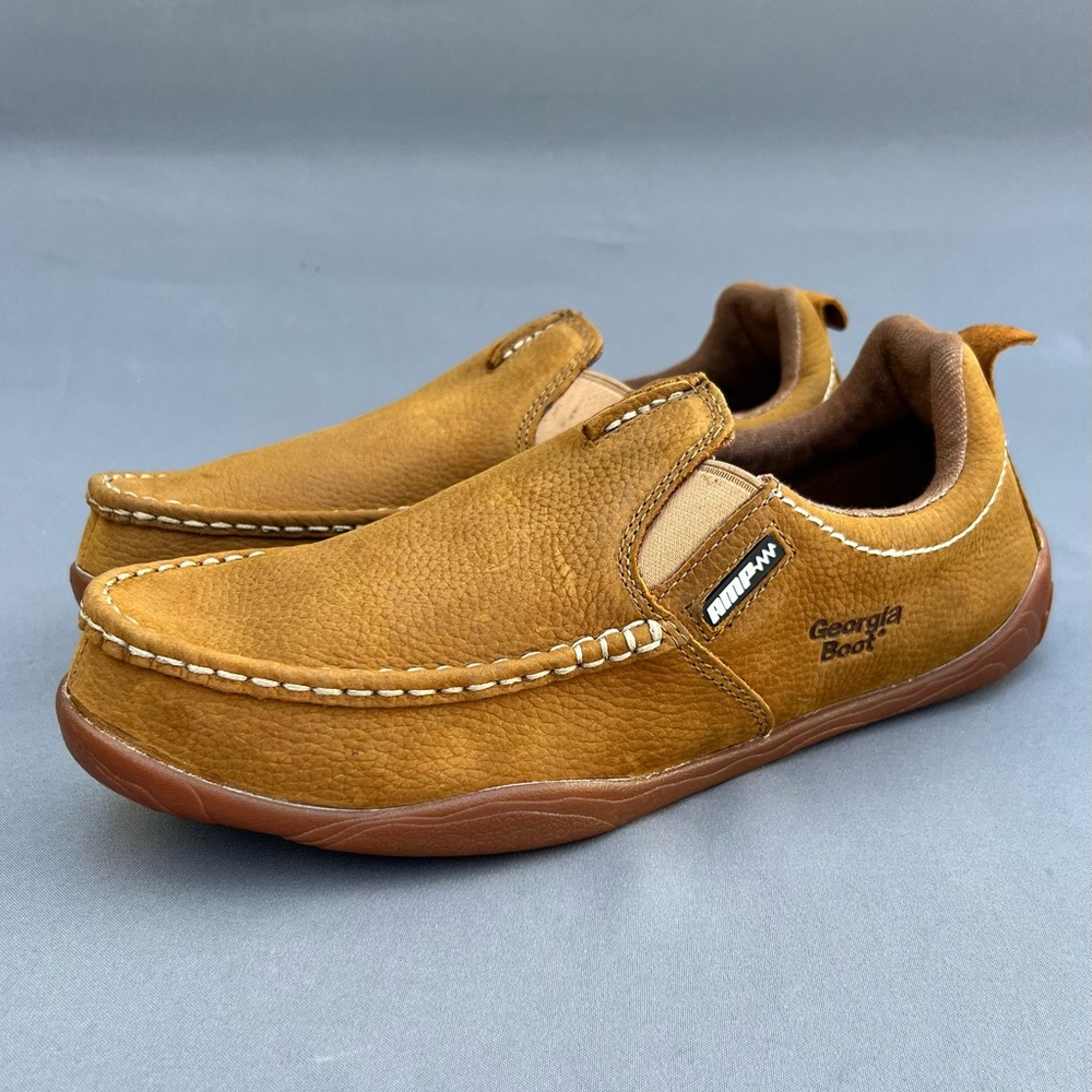 GEORGIA BOOT Cedar Falls Moc-Toe Leather Slipper Shoe… - Gem
